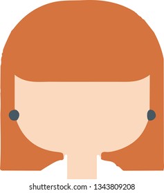 2d Character Girl Head Stock Vector (Royalty Free) 1343809208
