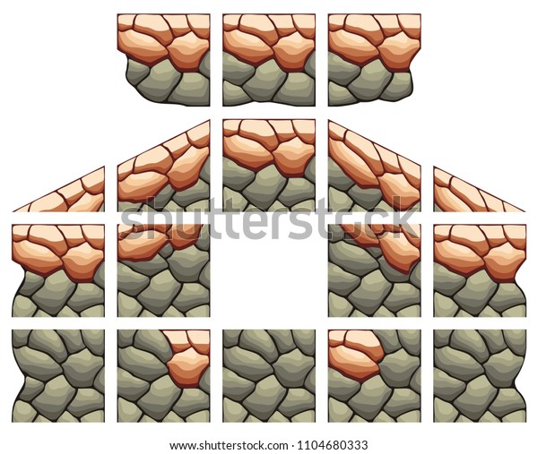 2d Game Tileset Platformer Tile Set Stock Vector (Royalty Free) 1104680333