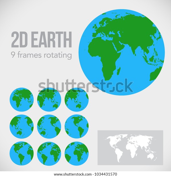 Stock vektor „2d Globe Icons Set World Map“ (bez autorských poplatků ...