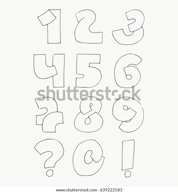 2d Hand Drawn Numbers 1 0 Stock Vector (Royalty Free) 639222583 ...
