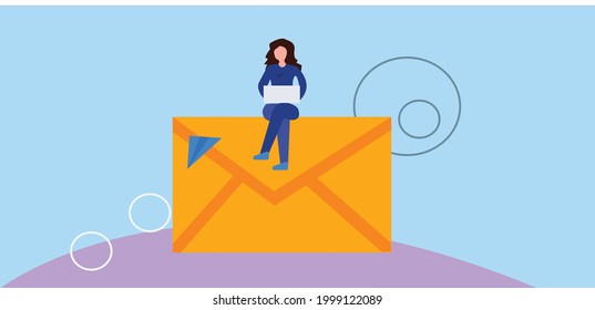 2d Illustration Email Communication Concept Stock Vector (Royalty Free ...