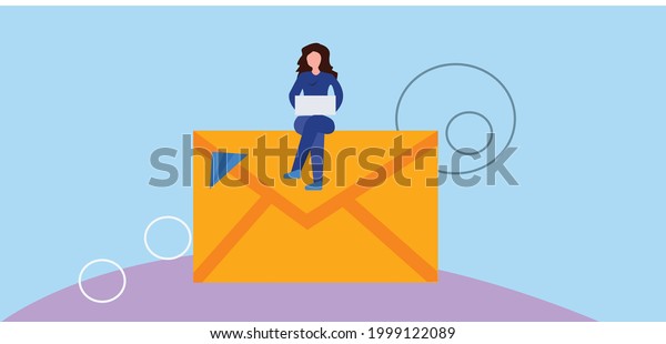 2d Illustration Email Communication Concept Stock Vector (Royalty Free ...