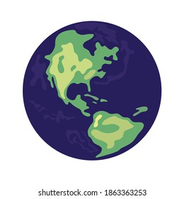 2d Illustration Planet Earth Stock Vector (Royalty Free) 1863363253 ...