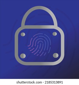 2d Illustration Vector Lock Fingerprint Stock Vector (Royalty Free ...