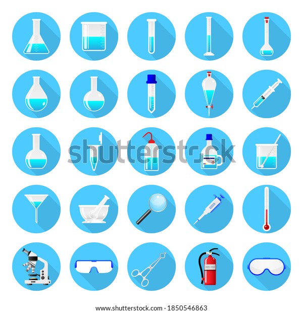 2d Laboratory Equipment Collection Set Cartoon Stock Vector (Royalty ...