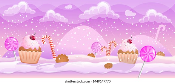 2d Parallax Background Candy You Can Stock Vector (Royalty Free ...