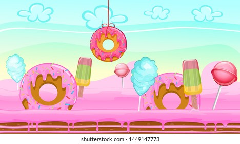2d Parallax Background Candy You Can Stock Vector (Royalty Free ...