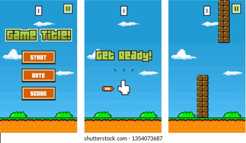 2d Pixel Art Retro Game Assets Stock Vector (Royalty Free) 1354073687 ...