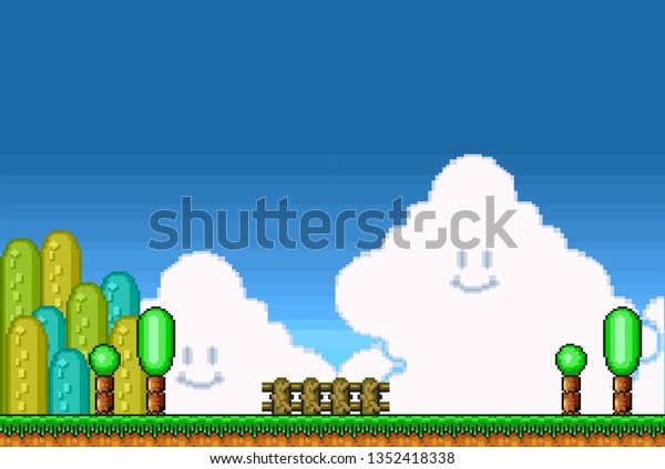 2d Pixel Art Retro Game Assets Stock Vector (Royalty Free) 1352418338 ...