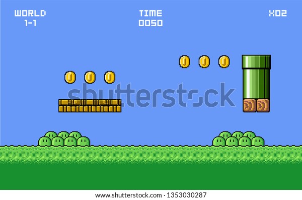 2D Pixel Art Retro Game Assets - Level Scene