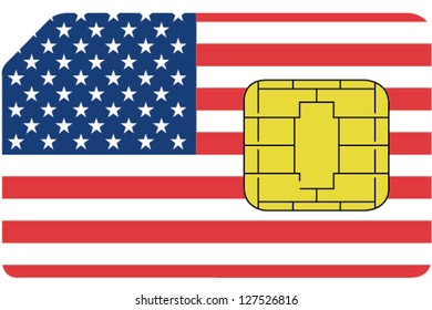 2d Sim Card Flag United States Stock Vector (Royalty Free) 127526816 ...