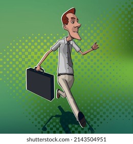 2d Vector Illustration Business Man Briefcase Stock Vector (Royalty ...