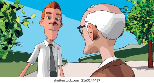 2d Vector Illustration Cartoon Two Business: เวกเตอร์สต็อก (ปลอดค่า ...