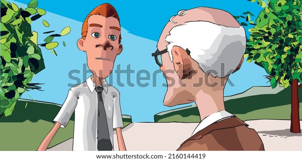2d Vector Illustration Cartoon Two Business: เวกเตอร์สต็อก (ปลอดค่า ...