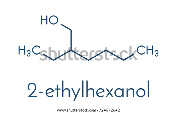 2-ethylhexanol (2-EH) molecule. Used as solvent, fragrance component ...