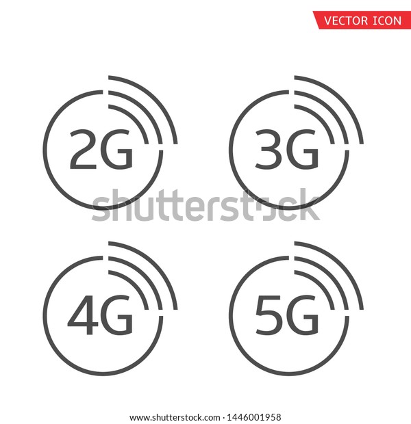 2g 3g 4g 5g Icon Set Stock Vector (Royalty Free) 1446001958 | Shutterstock