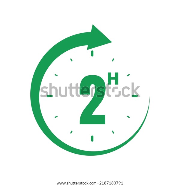 2hours Icon Symbol Green Time Oclock Stock Vector (Royalty Free ...