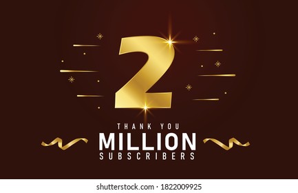 2m Subscribers Celebration Background Design 2million Stock Vector ...