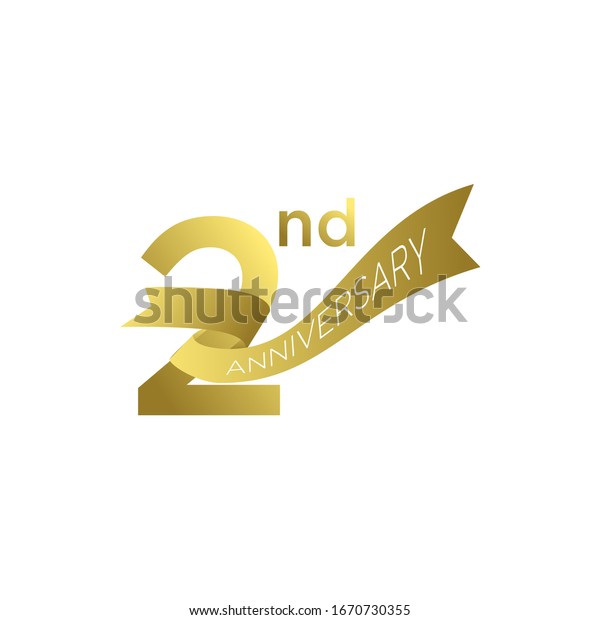 2nd Gold White Logo Ribbon Design Stock Vector (Royalty Free ...