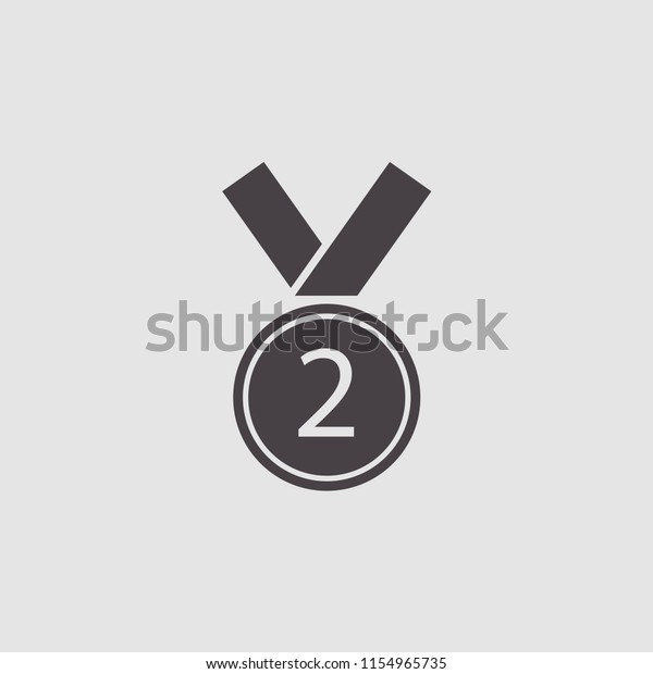 2nd Place Medal Icon Vector Illustration Stock Vector (Royalty Free ...