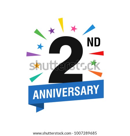 2nd Years Anniversary Logo Design Vector Stock Vector (Royalty Free ...