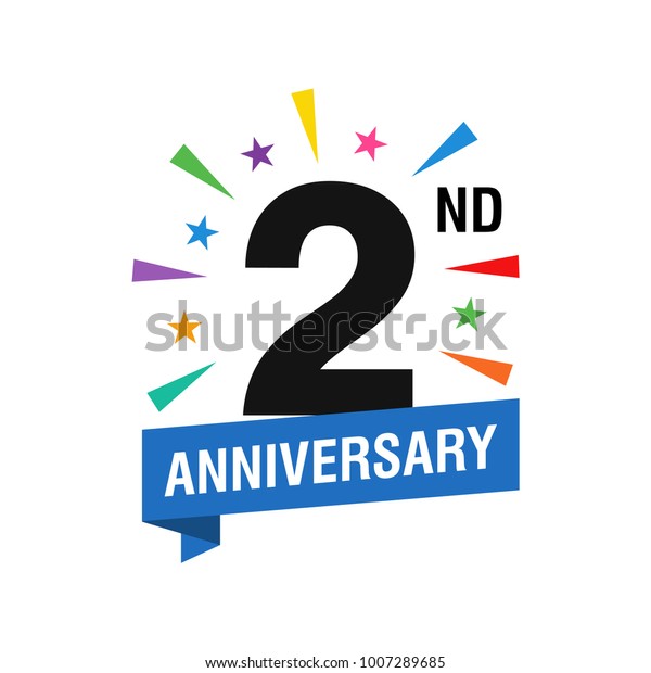 2nd Years Anniversary Logo Design Vector Stock Vector (Royalty Free ...