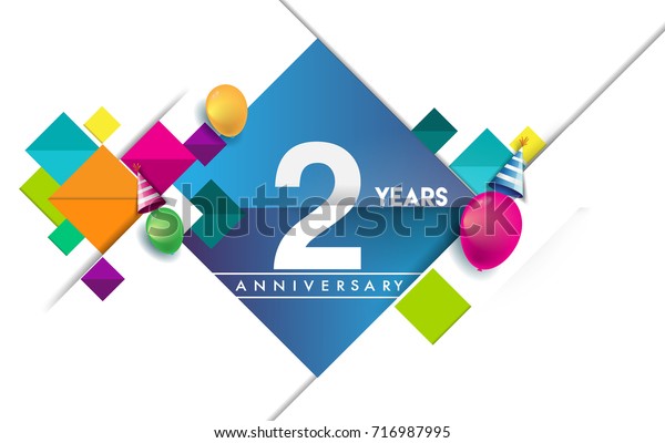 2nd Years Anniversary Logo Vector Design Stock Vector (Royalty Free ...