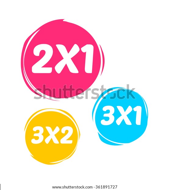 2x1 3x1 3x2 Marks Stock Vector (Royalty Free) 361891727