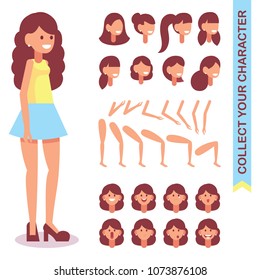 Kind Animated Character Designerdesigner Young Girl: ภาพประกอบสต็อก ...