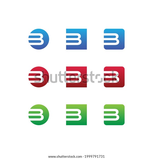 3 B Letter Logo Badge Set Stock Vector (Royalty Free) 1999791731 ...