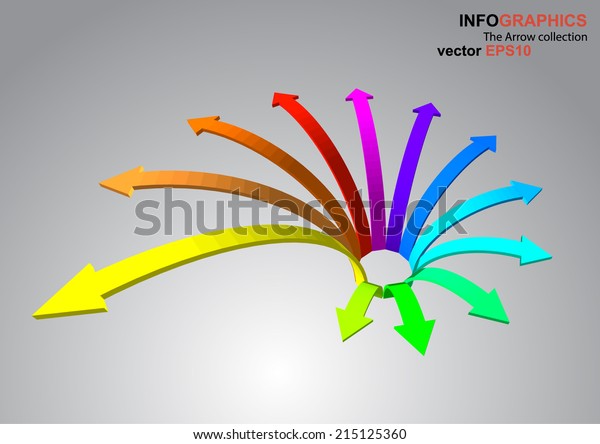 3 Curved Arrow Which Have Spectrum Stock Vector (Royalty Free ...