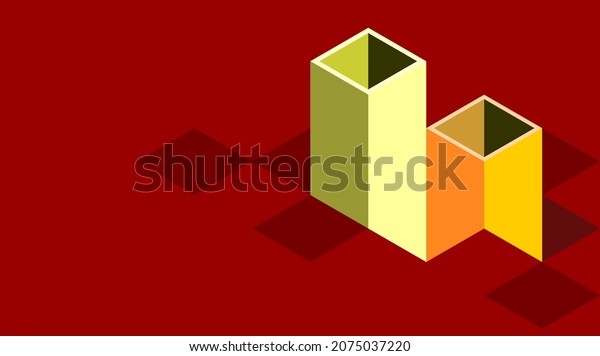 3 D Hollow Shape On Red Stock Vector (Royalty Free) 2075037220 ...