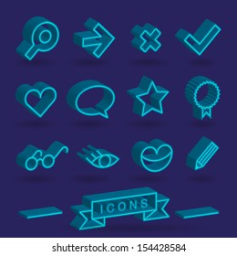 3 D Icons Stock Vector (Royalty Free) 154428584 | Shutterstock