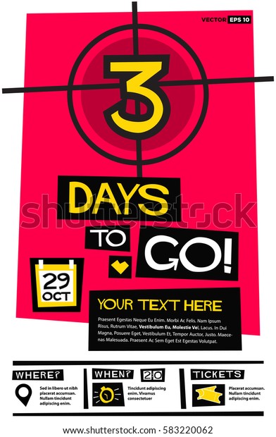 3 Days Go Flat Style Vector Stock Vector (Royalty Free) 583220062