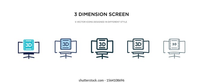 3 Dimension Screen Icon Different Style Stock Vector (Royalty Free ...