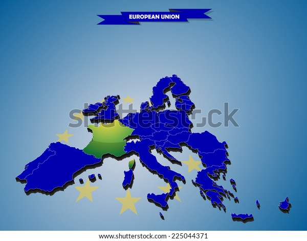 3 Dimensional Infographics Map European Union Stock Vector (Royalty ...