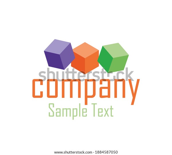 3 Dimensional Square Logo Design On Stock Vector (Royalty Free) 1884587050