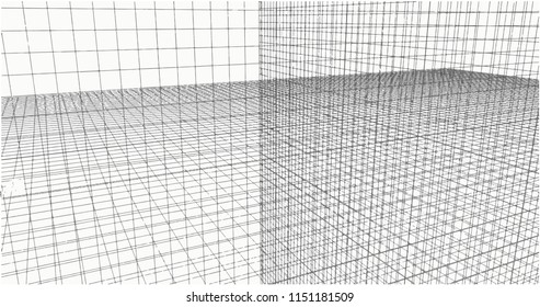 Ilustrasi Stok 3 Dimensions Grid Line 3d Design 1185303478 | Shutterstock