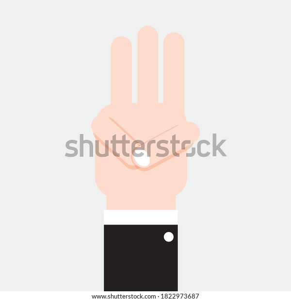 3 Fingers Icon Symbol Vector Illustration Stock Vector (Royalty Free ...