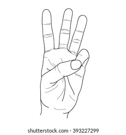 3 Fingers3counted 3swear Stock Vector (Royalty Free) 393227299 ...