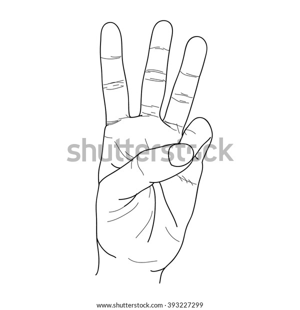 3 Fingers3counted 3swear Stock Vector (Royalty Free) 393227299 ...