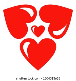 3 Love Heart Symbol Vector Stock Vector (Royalty Free) 1304313655