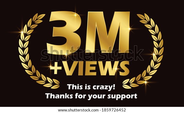 3 Million views celebration background design. Three million views. 3M ...