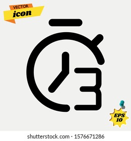 3 Minutes Stopwatch Vector Icon Digital: vector de stock (libre de ...