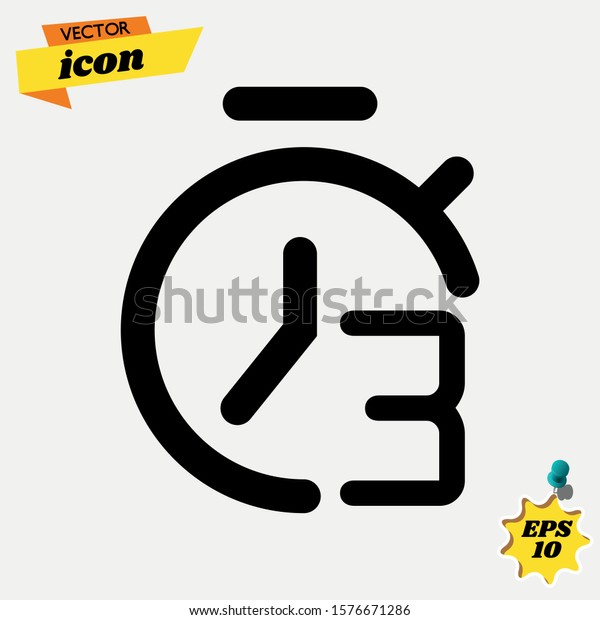 3 Minutes Stopwatch Vector Icon Digital Stock Vector (Royalty Free ...