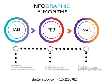 3 Months Infographic Design Can Be Stock Vector (Royalty Free ...