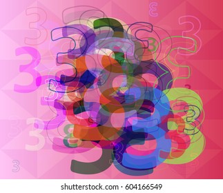 3 Number Design Template Stock Vector (Royalty Free) 604166549