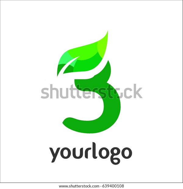 3 Number Logo Vector Green Alphabet Stock Vector (Royalty Free) 639400108