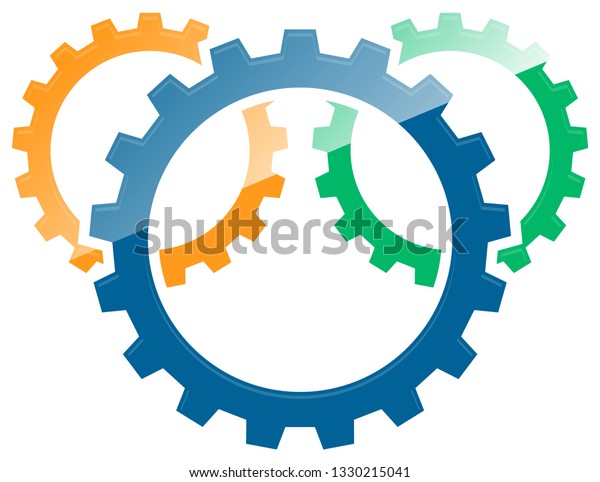 3 Overlapping Gears Gear Wheel Abstract Stock Vector (Royalty Free ...
