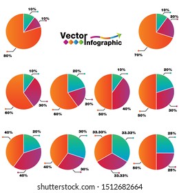 3 Part Pie Chart On White Stock Vector (Royalty Free) 1512682664 ...